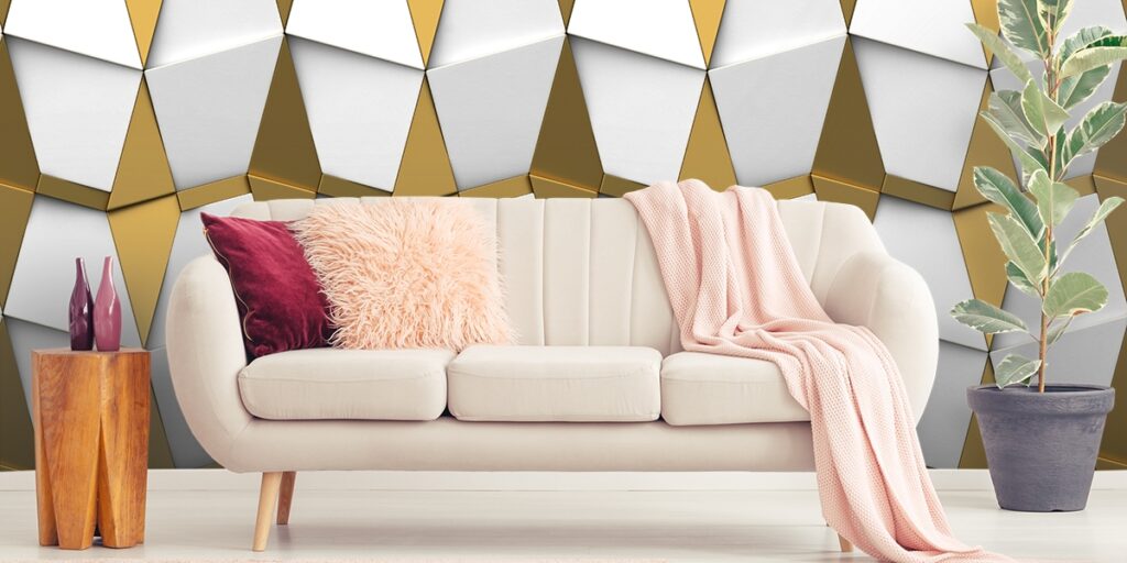 A white and gold triangle shapes - Magicdecor®