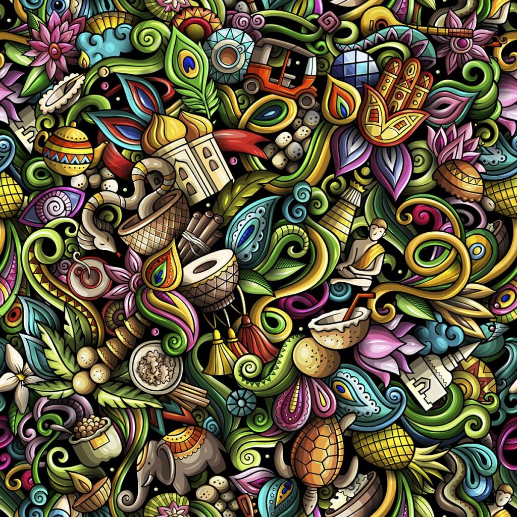 A colorful doodles on a surface - Magicdecor®