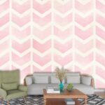 Sleek Pink Chevron Stripe Wallpaper - Magicdecor®