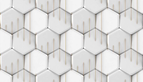 A pattern of hexagons with orange pins - Magicdecor®