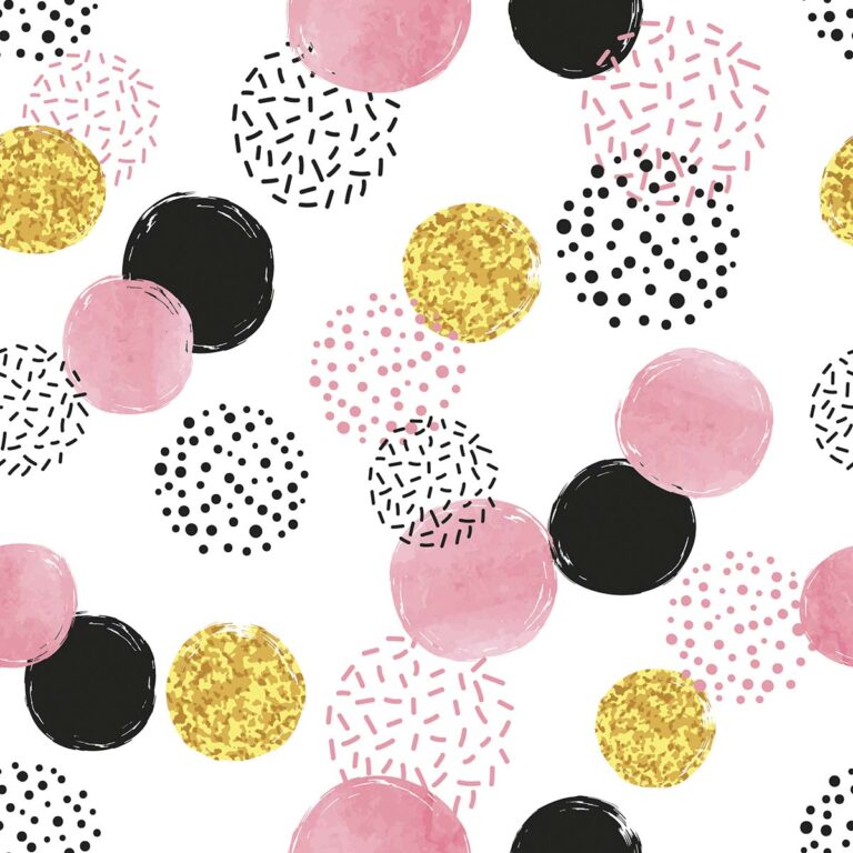 A pattern of pink black and gold circles - Magicdecor®