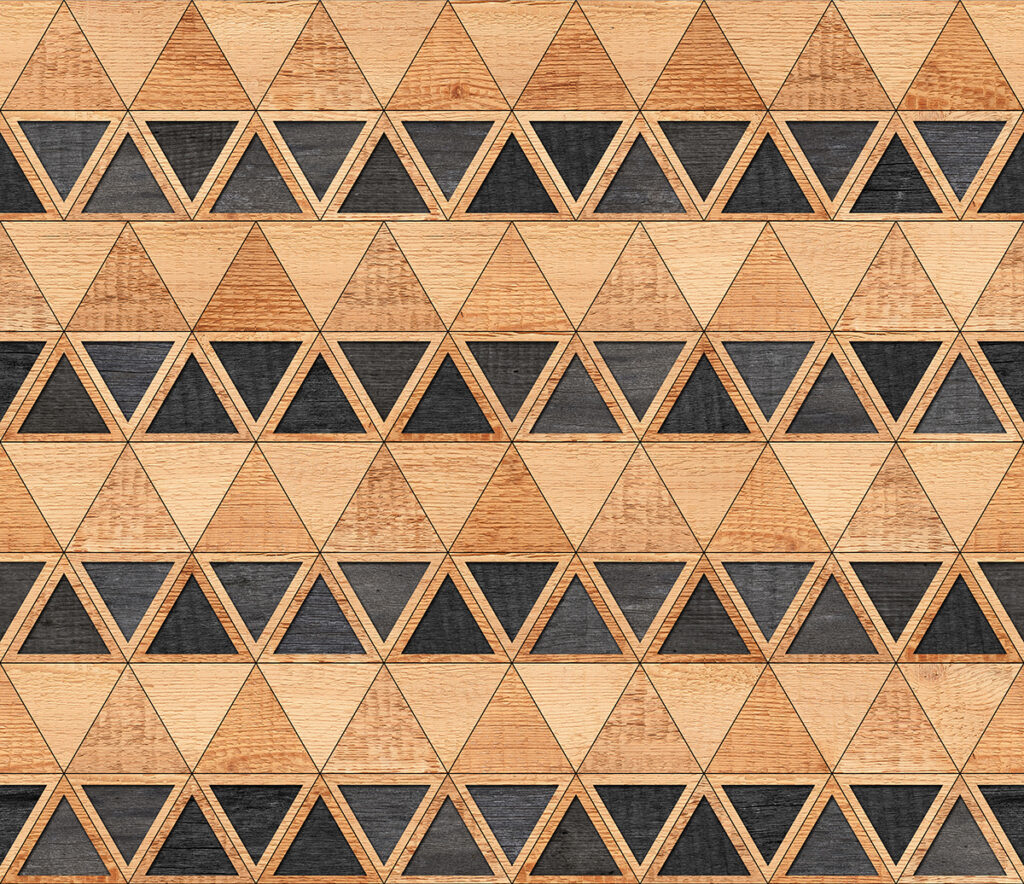 A pattern of triangles on a wood surface - Magicdecor®