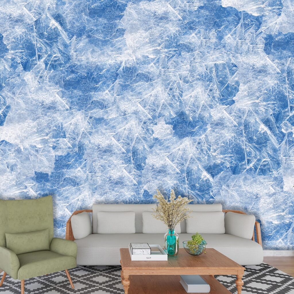 An Abstract Blue and White Art Wallpaper - Magicdecor®