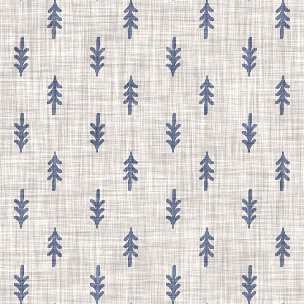 A fabric with blue leaves - Magicdecor®