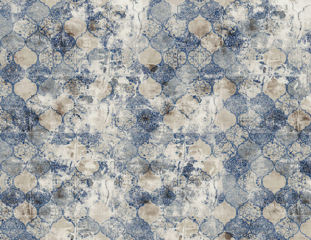 Blue and White Patterned Wallpaper - Magic Decor