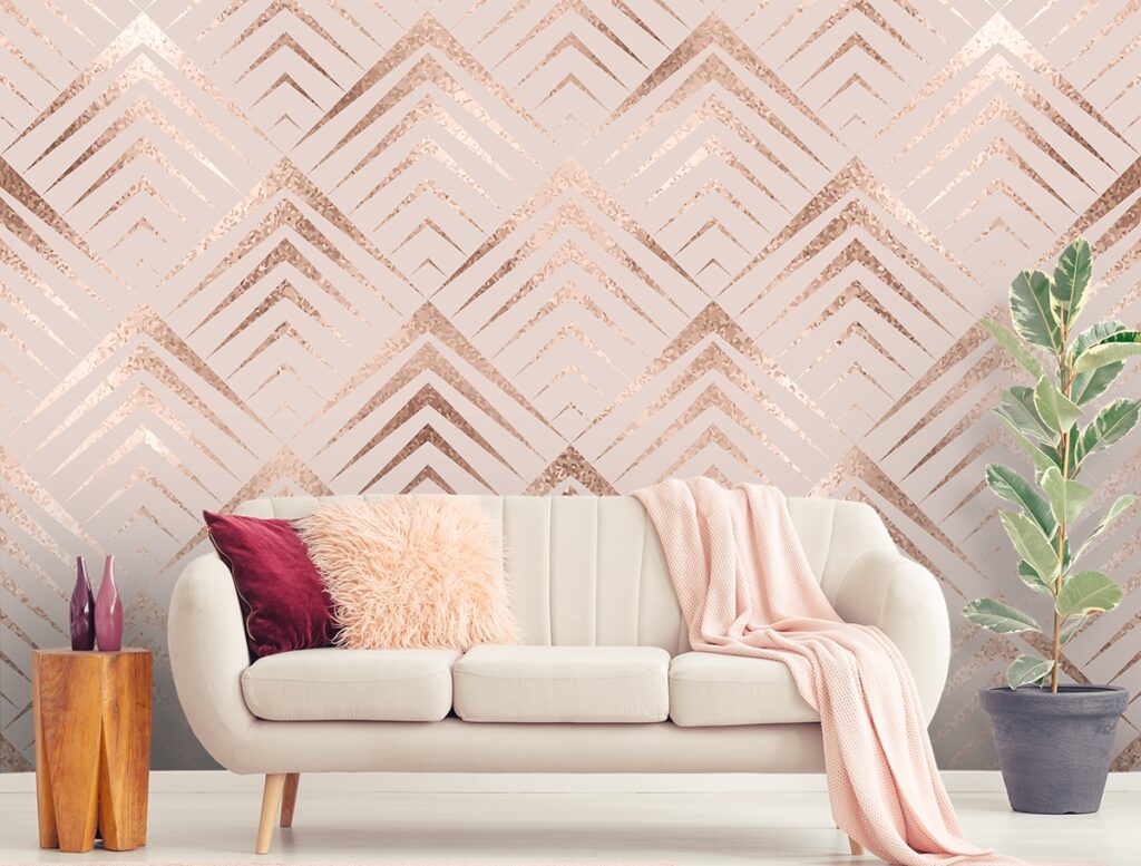 A Wallpaper Pattern of Triangles and Lines - Magicdecor®
