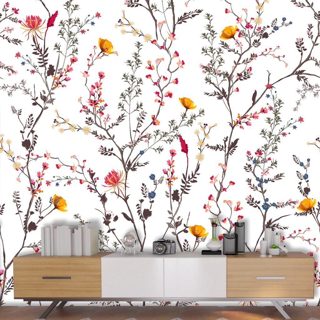 A Bloom Burst Bliss Floral Design Wallpaper - Magicdecor®