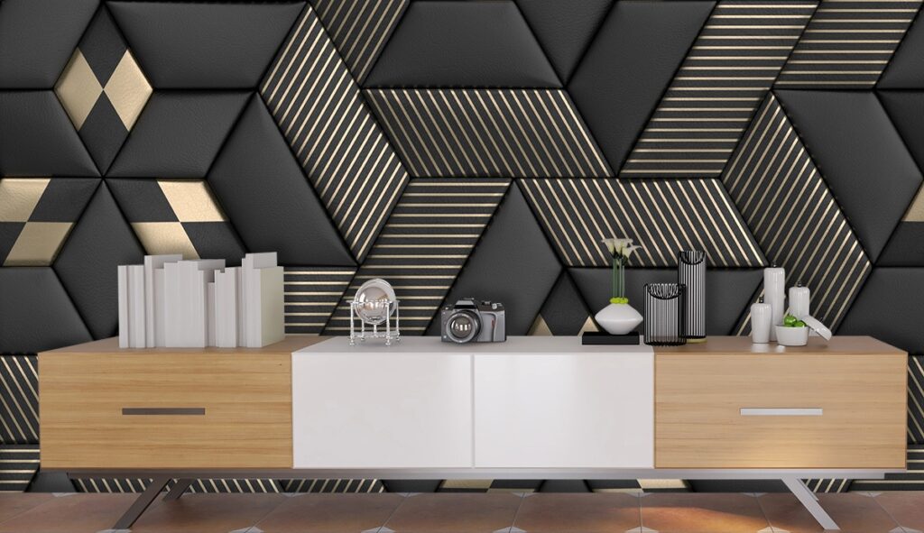 Black and Gold Striped Pattern Wallpaper - Magicdecor®