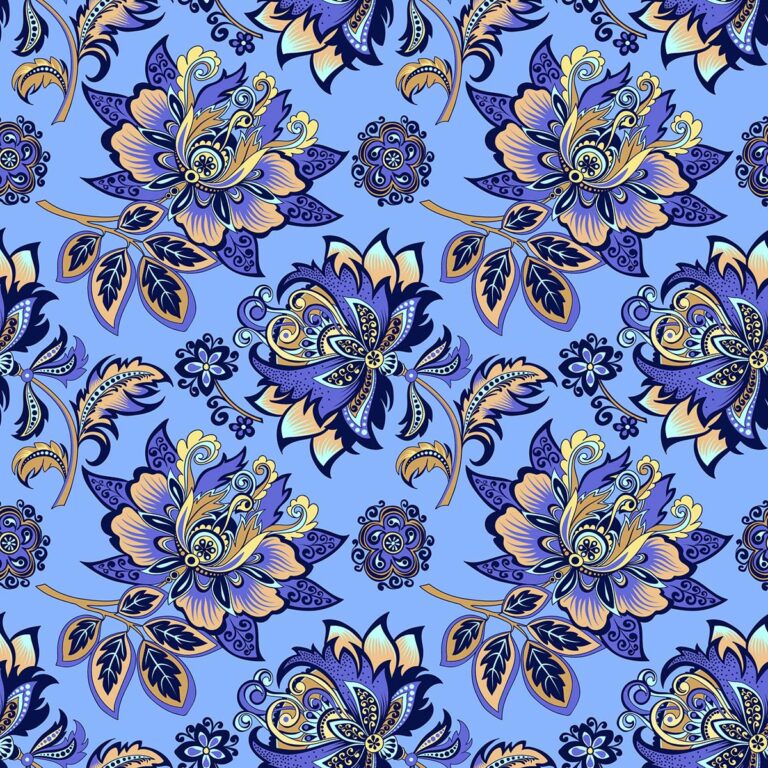 Blue Floral Pattern Wallpaper for Home - Magic Decor