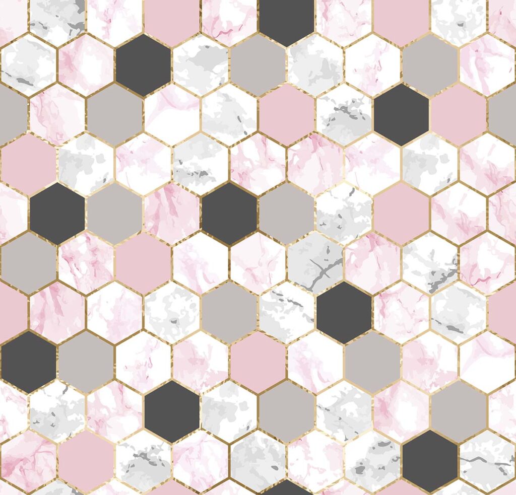 A pattern of hexagons and marble - Magicdecor®