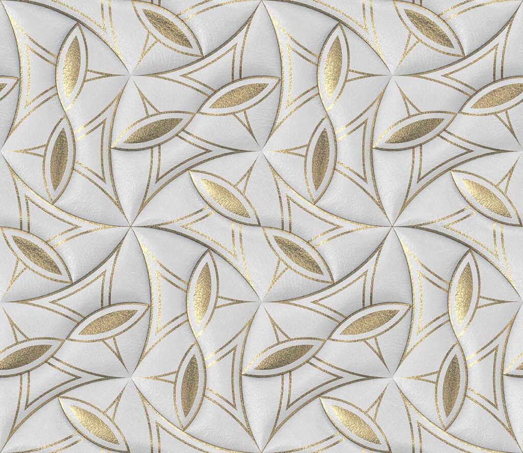 A white and gold patterned surface - Magicdecor®