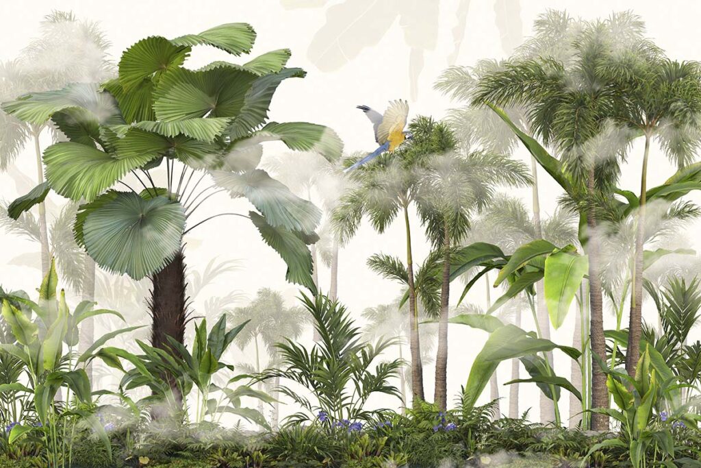 Sparshvan, Realistic Tropical Trees and Birds Wallpaper - Magicdecor®