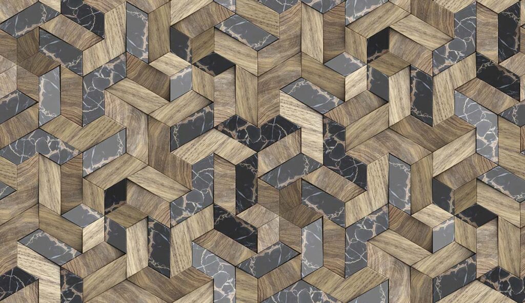 A pattern of wood and marble - Magicdecor®