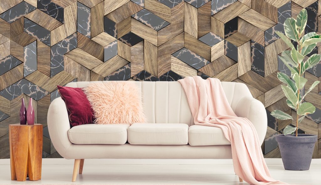 A pattern of wood and marble - Magicdecor®