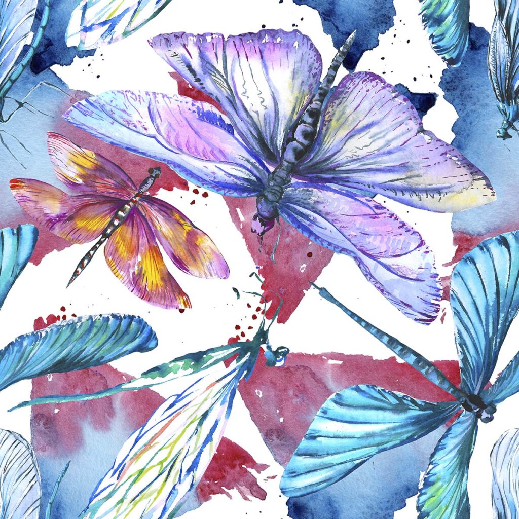 Kids Room Wallpaper - A watercolor of a dragonfly
