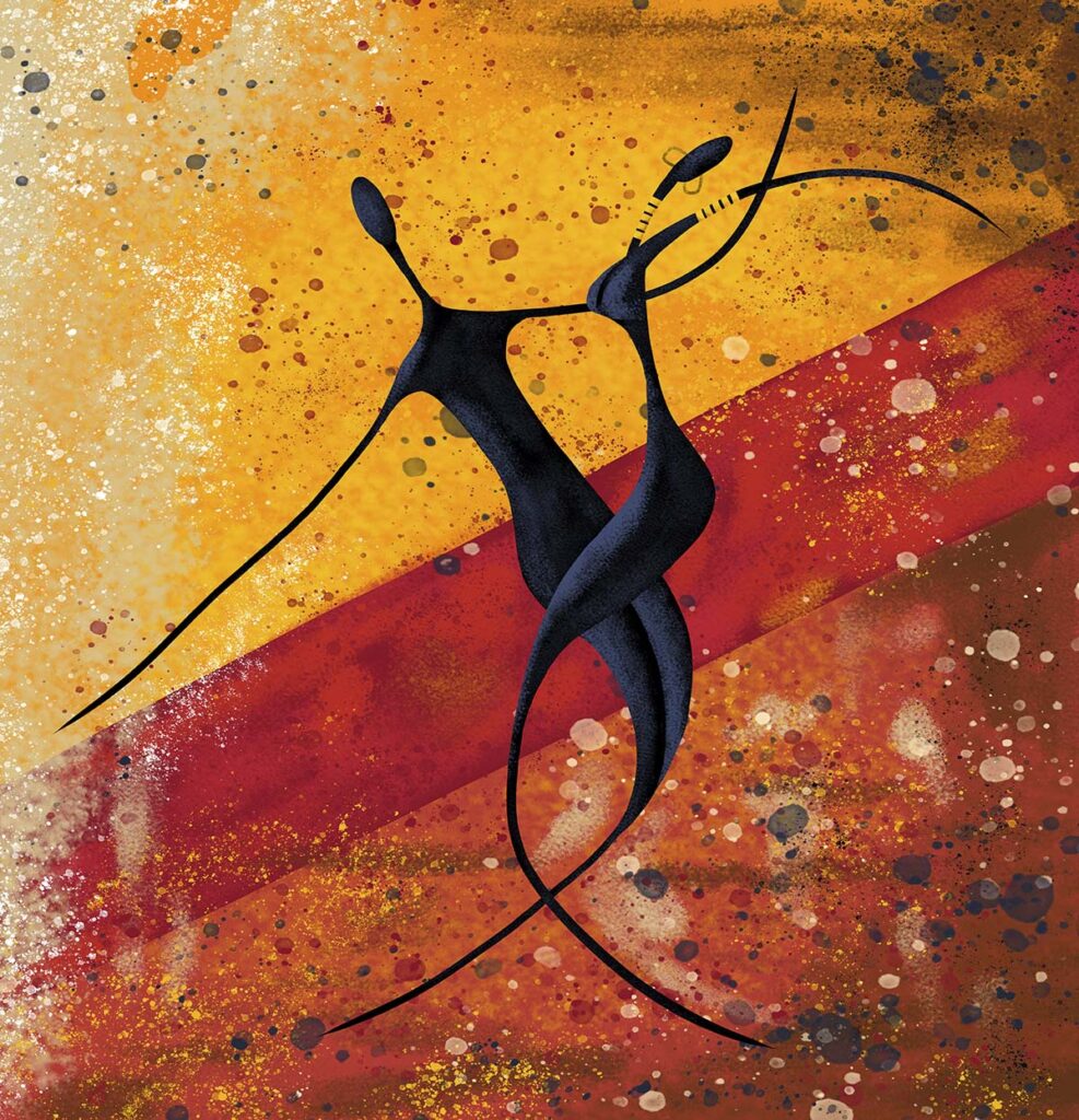 A painting of a couple of people dancing - Magicdecor®