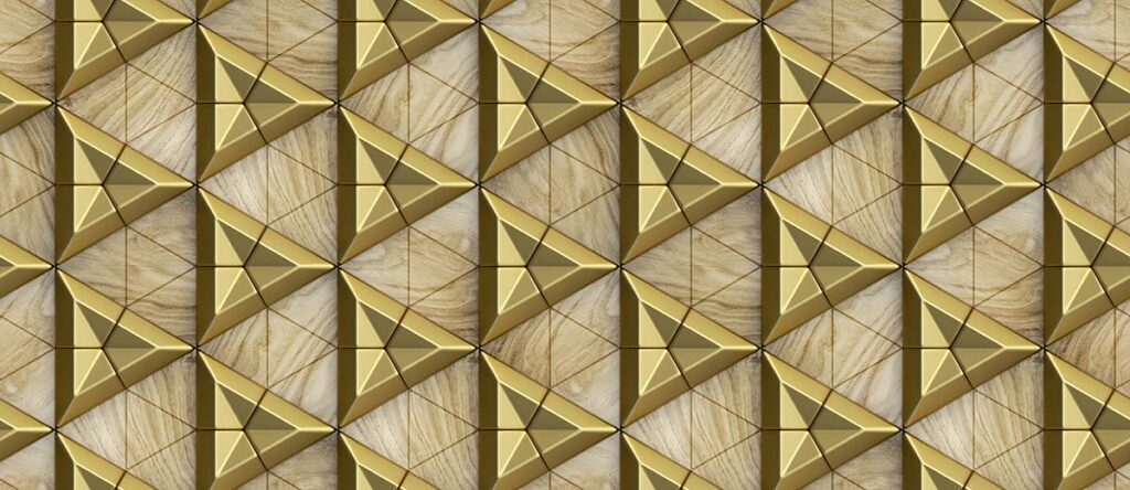 A pattern of gold triangles - Magicdecor®