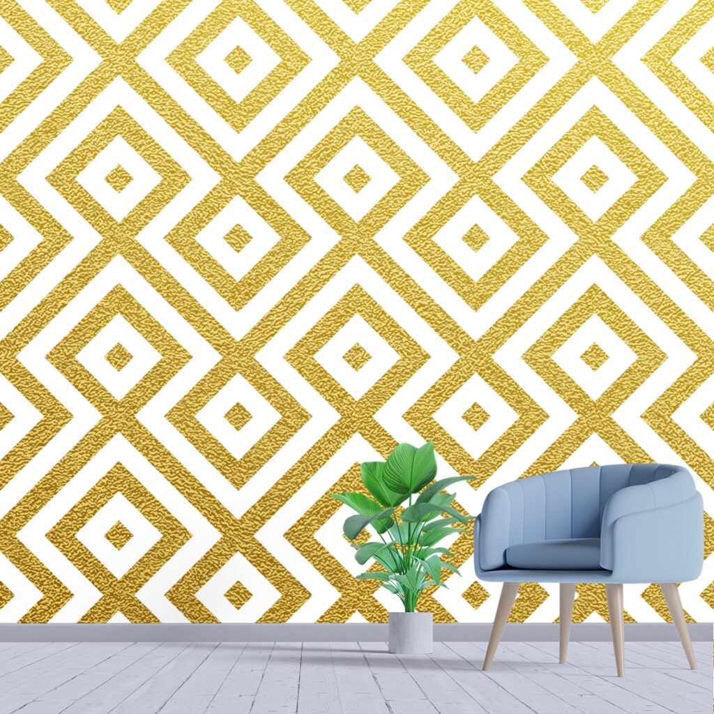 Luxurious Golden Squares Pattern Wallpaper - Magicdecor®