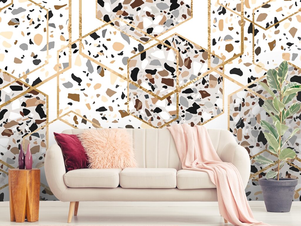 A pattern of hexagons and hexagons - Magicdecor®