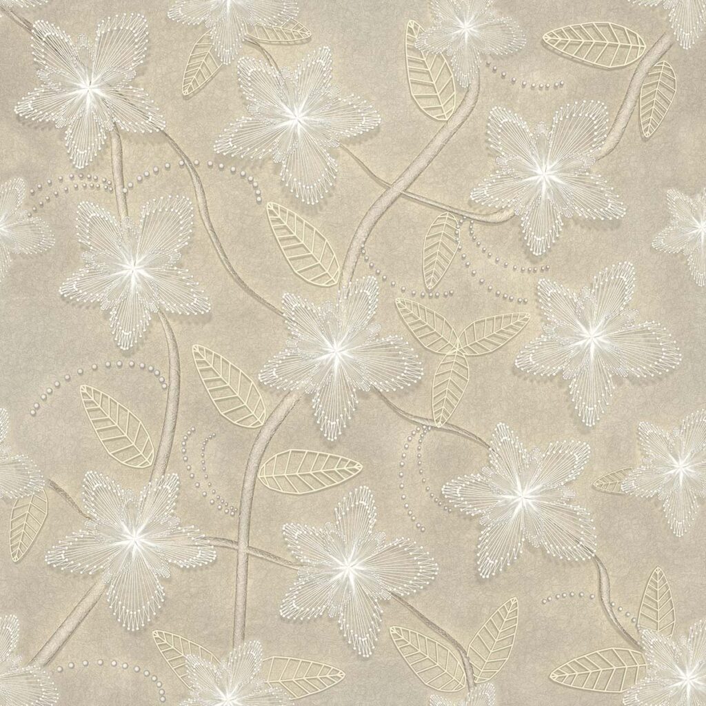 A white and gold floral pattern - Magicdecor®