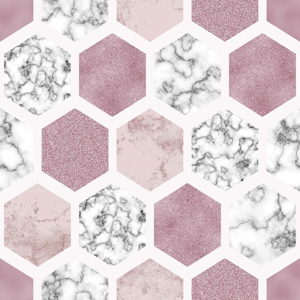 A pattern of pink and white hexagons - Magicdecor®