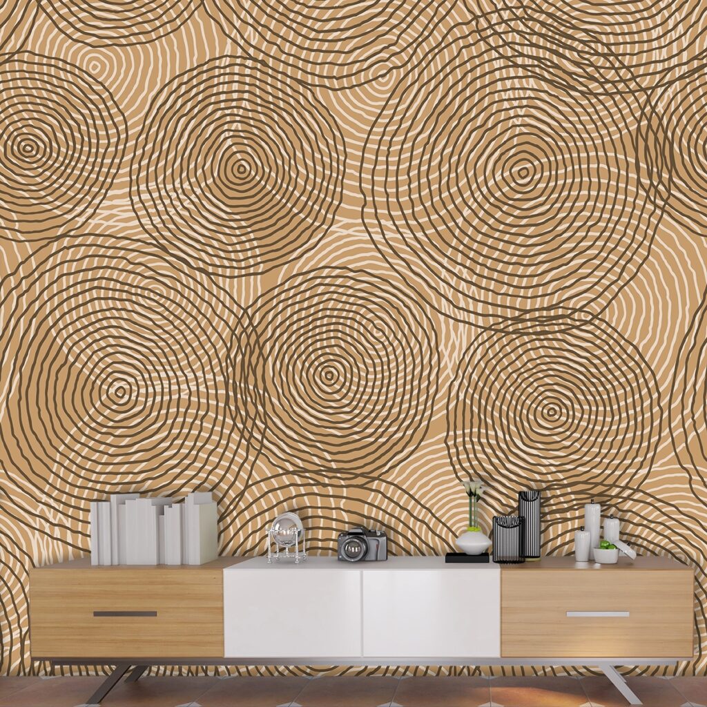 A pattern of circles on a brown background - Magicdecor®