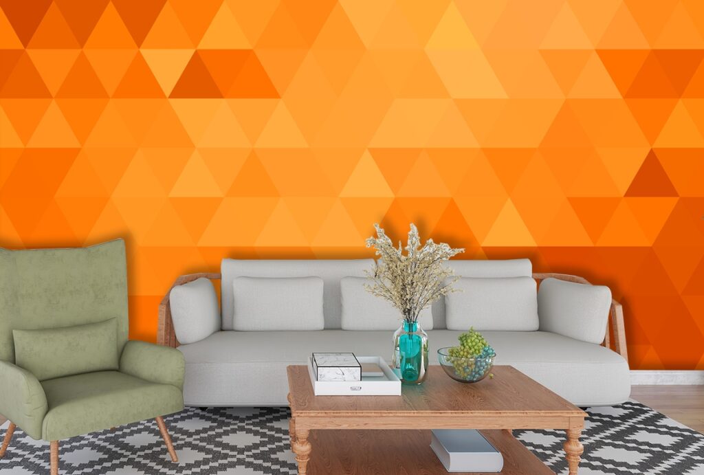 A orange and yellow triangle pattern - Magicdecor®