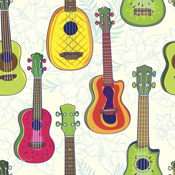 A pattern of colorful guitars - Magicdecor®
