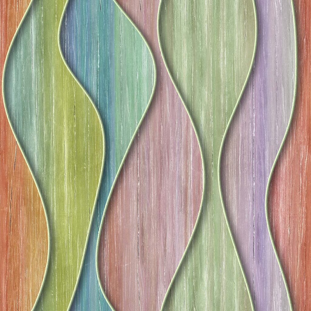 A colorful wavy pattern on a surface - Magicdecor®