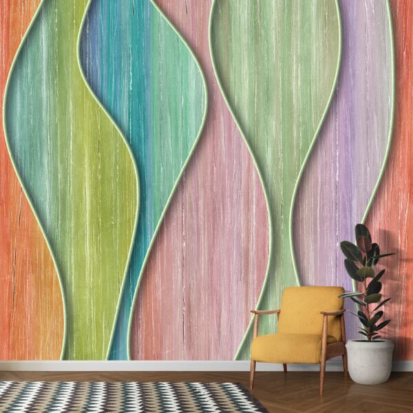 A colorful wavy pattern on a surface - Magicdecor®