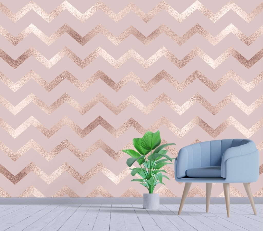 A pink chevron pattern - Magicdecor®