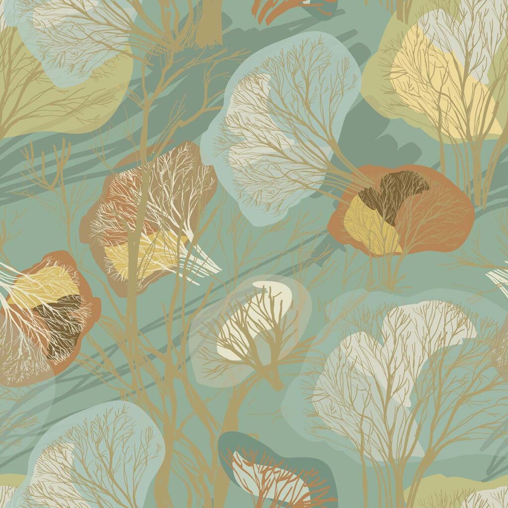A pattern of trees and bushes - Magicdecor®