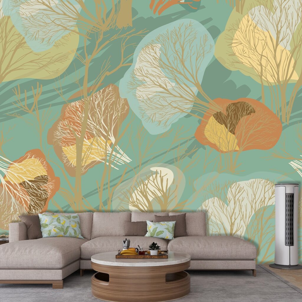 A pattern of trees and bushes - Magicdecor®