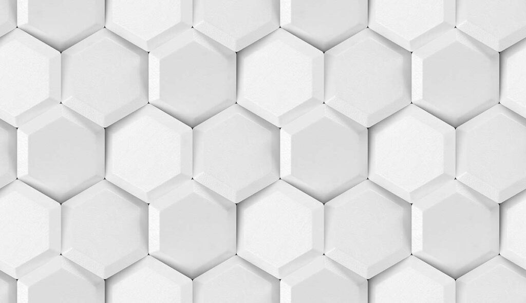 A white hexagons on a wall - Magicdecor®
