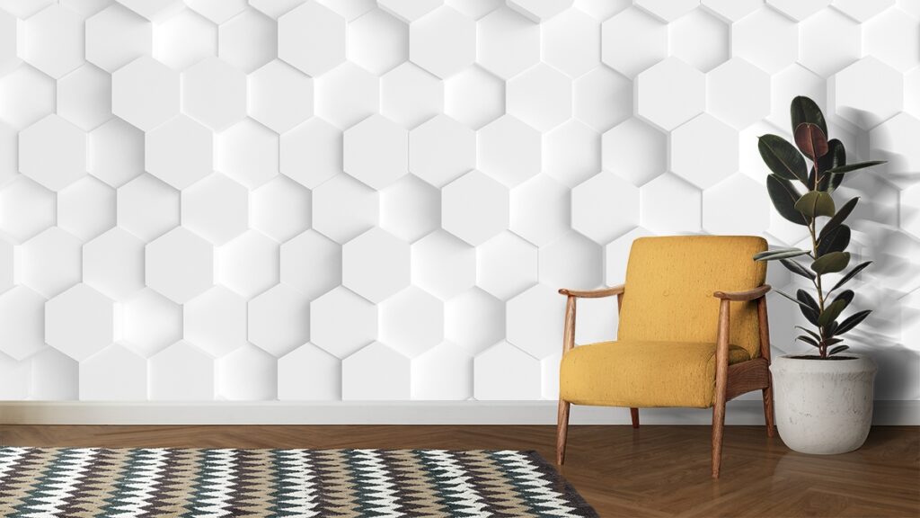3D White Hexagon Wallpaper - Magicdecor®