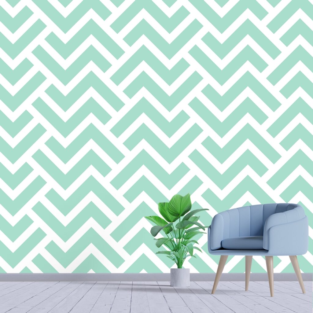 Living Room Wallpaper - Pattern of Zig Zag lines - Magicdecor®
