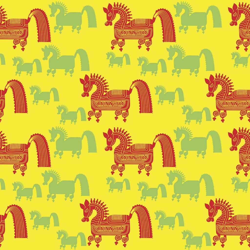 Colorful Horse Pattern Wallpaper Mural - Magicdecor®