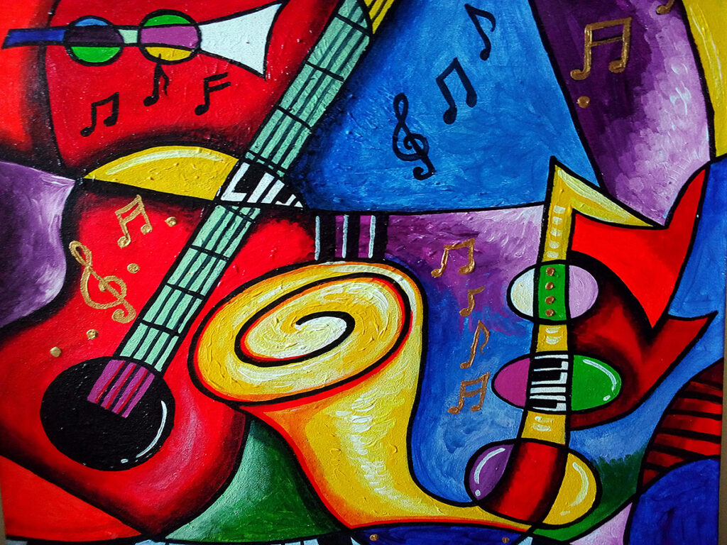 A painting of a musical instrument - Magicdecor®