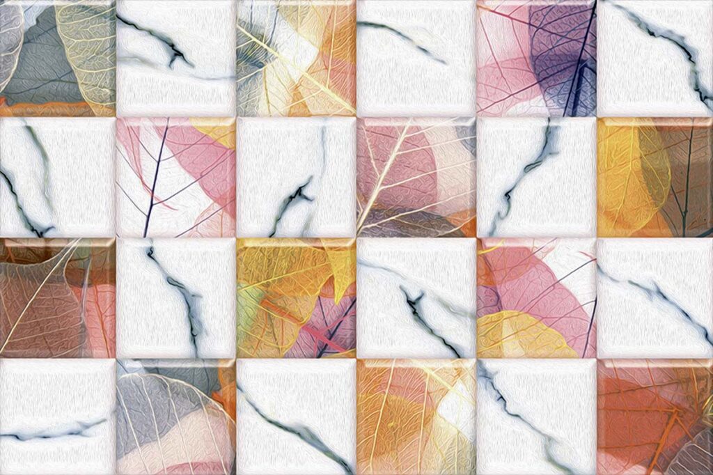 A tile with colorful leaves - Magicdecor®