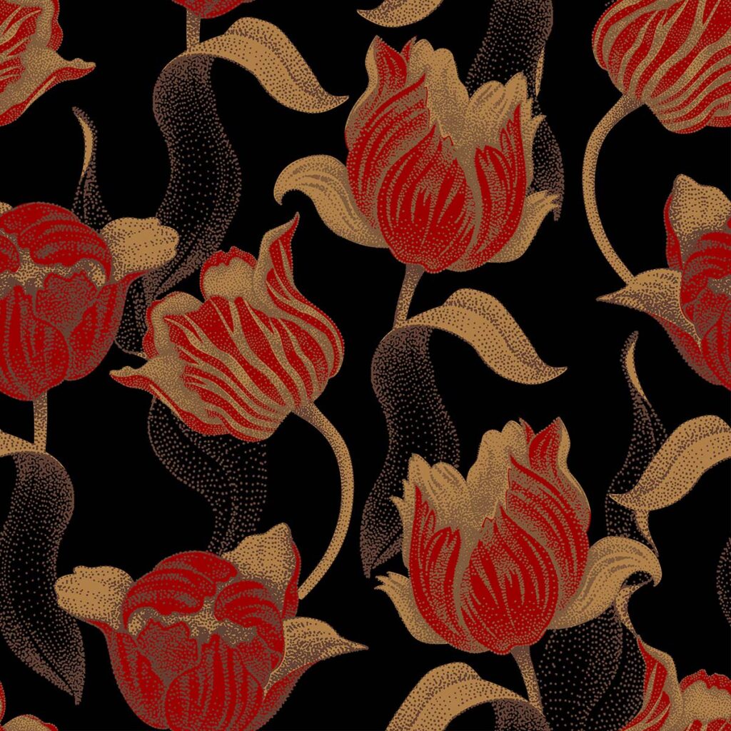 Beautiful Red Floral Pattern Wallpaper - Magicdecor®