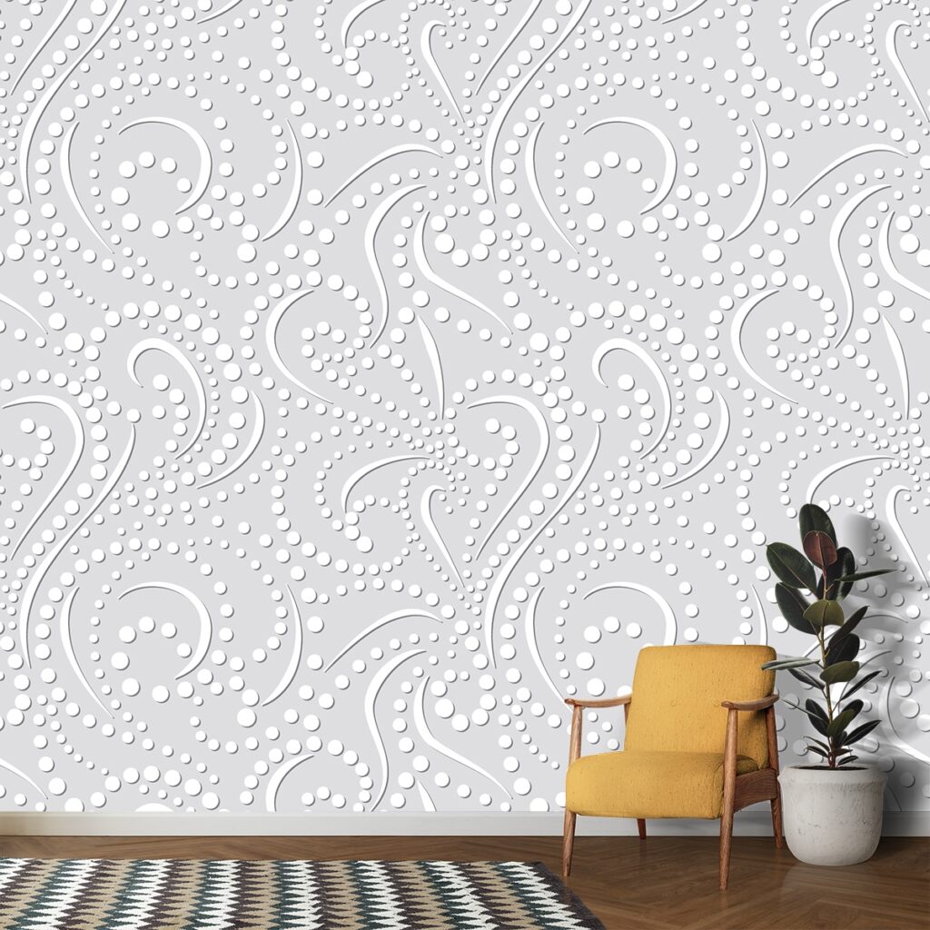 A white pattern with dots and swirls - Magic Decor