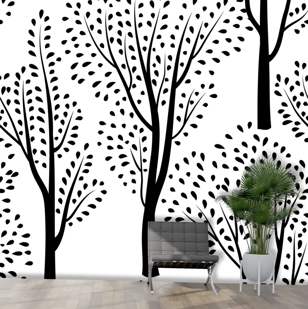 A pattern of black trees - Magicdecor®