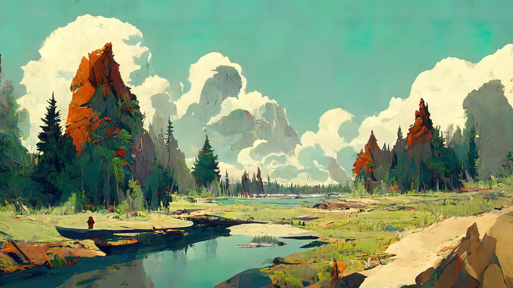 A river running through a forest - Magicdecor®