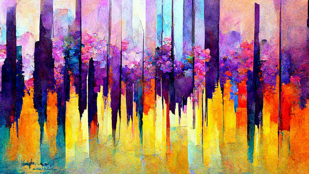 Multi Colored Abstract Spectrum Lines Wallpaper Mural - Magicdecor®