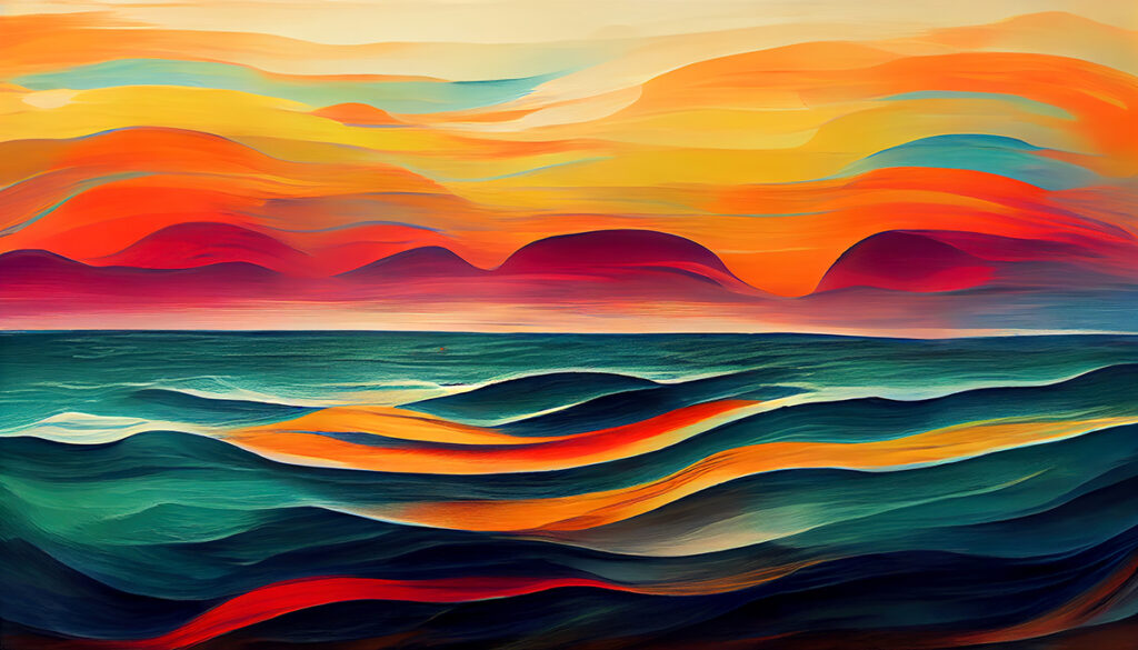 A colorful waves in the ocean wallpaper - Magicdecor®