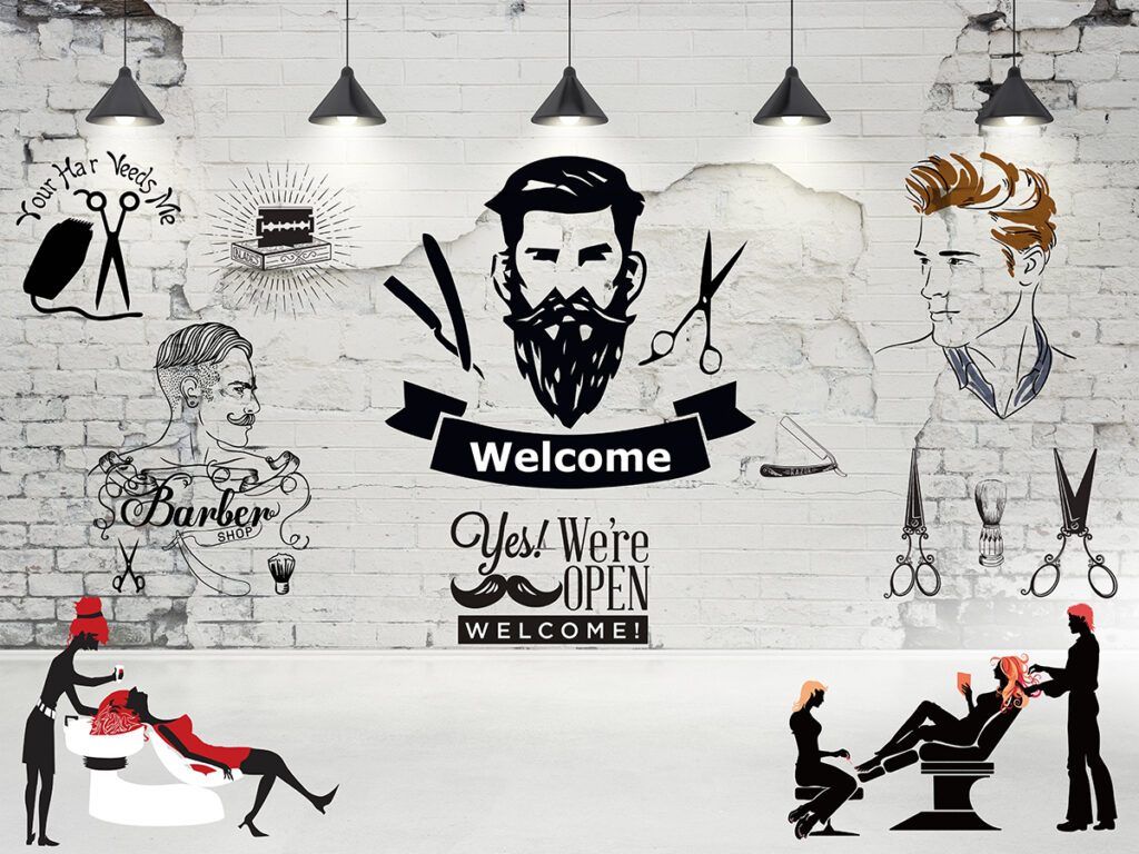 Barber Shop Mural Wallpaper - Magic Decor
