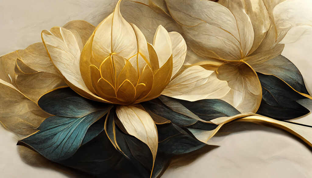 A gold and black flower - Magicdecor®