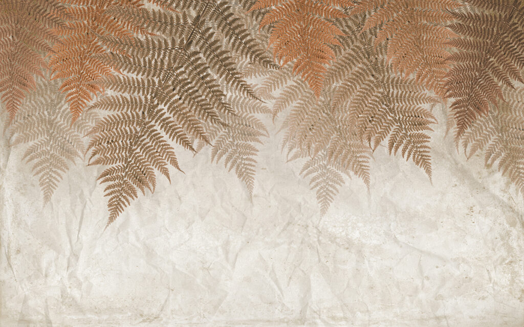 A brown and white fern leaves - Magicdecor®