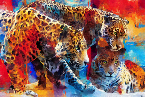 A group of leopards with different colors - Magic Decor