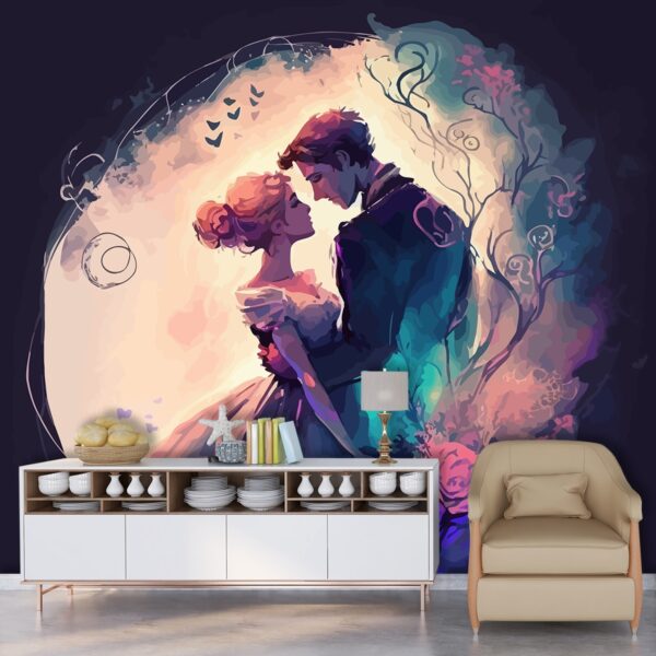 Beautiful Couple Art Wallpaper Mural - Magicdecor®